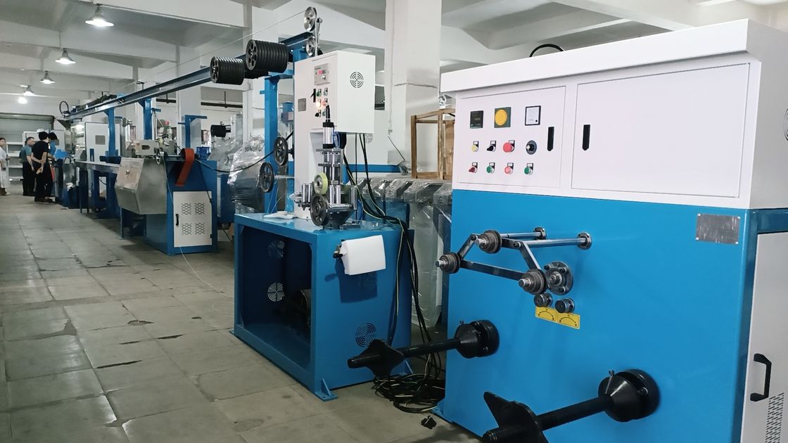 50+35 PLC Control Wire Extrusion Line / 400-800mm Pay-Off Bobbin Size ...